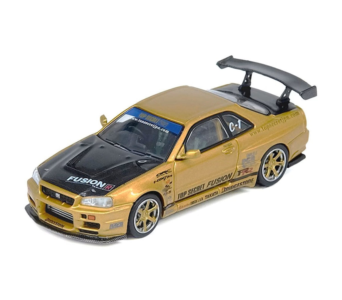 INNO64 - Top Secret Nissan Skyline GT-R (R34) Gold - Scala 1/64 IN64-R ...