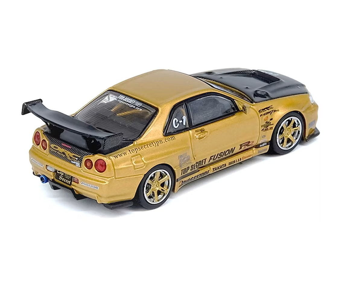 INNO64 - Top Secret Nissan Skyline GT-R (R34) Gold - Scala 1/64 IN64-R ...