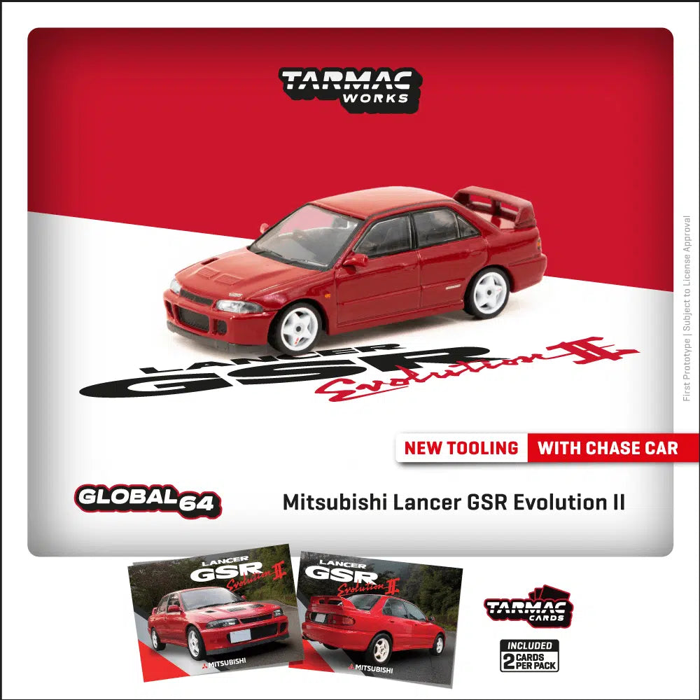 Mitsubishi Lancer GSR Evolution II Red Model Car + Trading Cards Combo ...